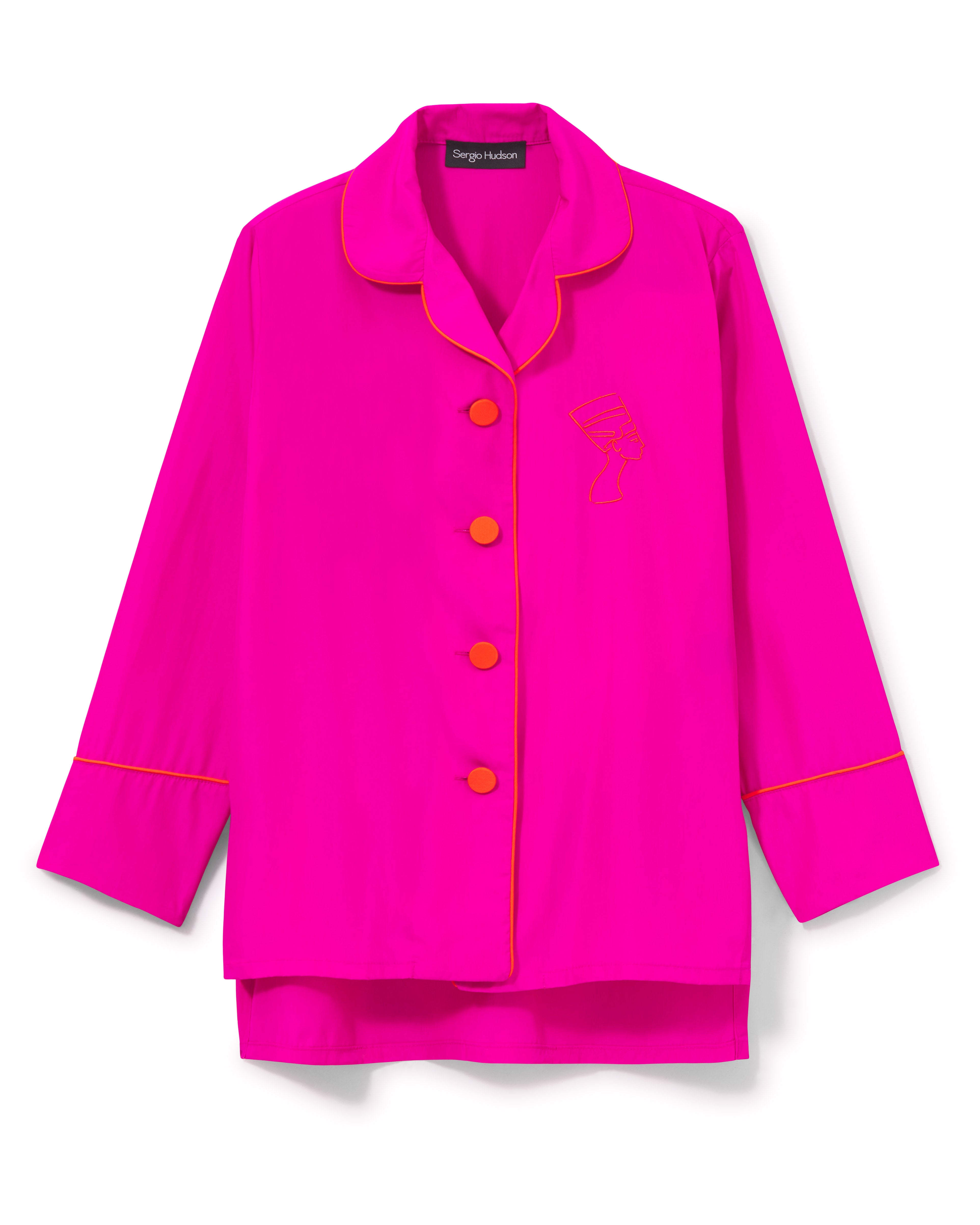 MAGENTA SILK TRIMMED PAJAMA SET (LIMITED EDITION COLOR) – Sergio Hudson